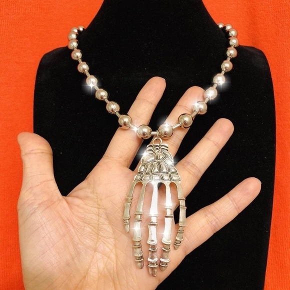 Jewelry | Gothic Hand Skeleton Pendant Necklace Ball Chain | Poshmark
